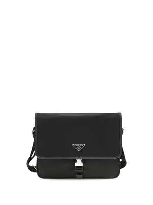 Prada Re-nylon And Saffiano Shoulder Bag - Black