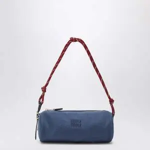 Miu Miu Cotton Gabardine Pouch In Indigo And Amaranth - Blue