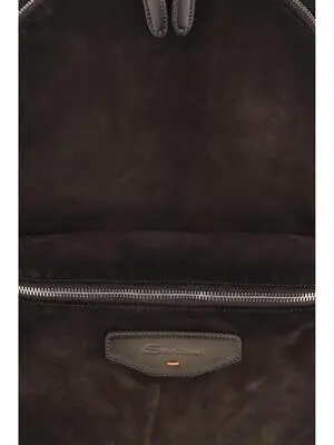 Santoni Suede Backpack - Brown