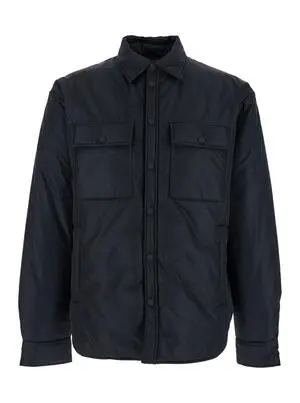 Dsquared2 Black Jacket With Classic Collar And Logo Print On The Rear In Tech Fabric - Multicolor