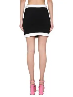 Moschino Crepe Miniskirt With Heart Buttons
