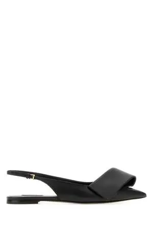 Givenchy Leather Twisted Ribbon Ballerinas - Black