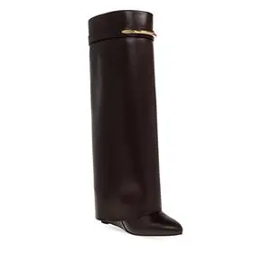 Givenchy Leather Wedge Boots - Brown