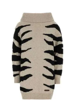Moschino Wool Blend Sweater Dress - Brown