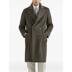 Brunello Cucinelli Double-breasted Overcoat - Green