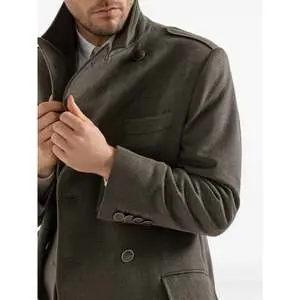 Brunello Cucinelli Double-breasted Overcoat - Green