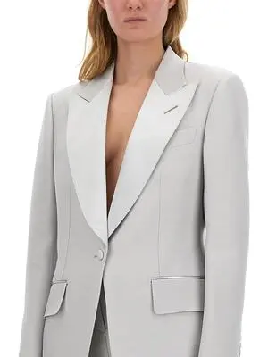 TOM FORD Bianca Single-breasted Tuxedo Jacket - Gray