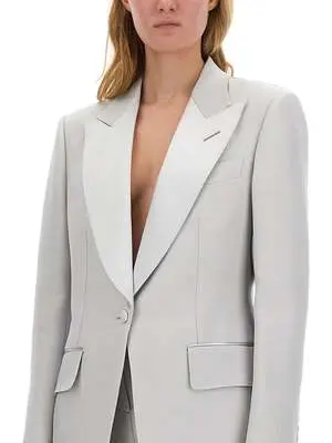 TOM FORD Bianca Single-breasted Tuxedo Jacket - Gray
