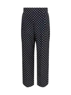 Valentino Garavani Polka-dot Crêpe De Chine Pants - Black