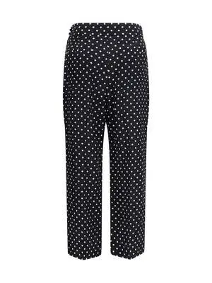 Valentino Garavani Polka-dot Crêpe De Chine Pants - Black