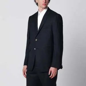 Thom Browne Single-breasted Navy Wool Jacket - Blue