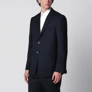 Thom Browne Single-breasted Navy Wool Jacket - Blue
