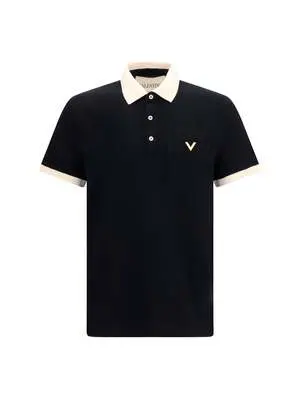 Valentino Garavani Polo With Contrast Trims - Black