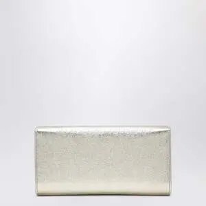 JIMMY CHOO Emmie Brilliance Fabric Clutch In Platinum Ice - Silver