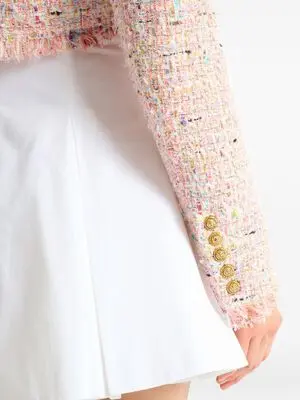 Balmain Tweed Cropped Jacket - Multicolor