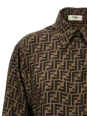 Fendi Ff Monogram Silk Twill Shirt