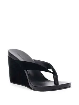 Phoebe Philo Round Leather Wedge Sandals
