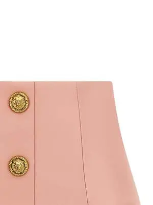 Balmain Testa Di Leoni Lamb Leather Mini Skirt - Pink
