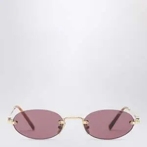 Miu Miu Oval Logo Sunglasses - Silver