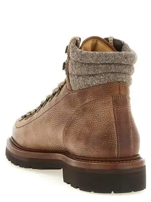 Brunello Cucinelli Leather Lace-up Ankle Boots - Brown