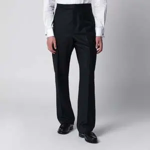 Thom Browne Navy Wool Trousers - Blue