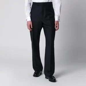 Thom Browne Navy Wool Trousers - Blue