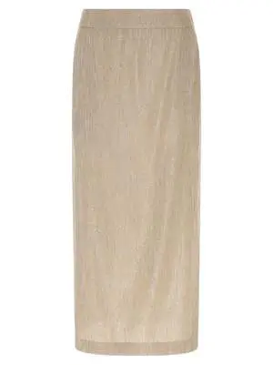 Peserico Lamé Thread Skirt - Cream