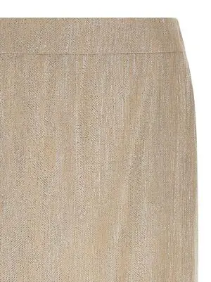 Peserico Lamé Thread Midi Skirt - Cream