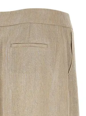Peserico Lamé Thread Midi Skirt - Cream