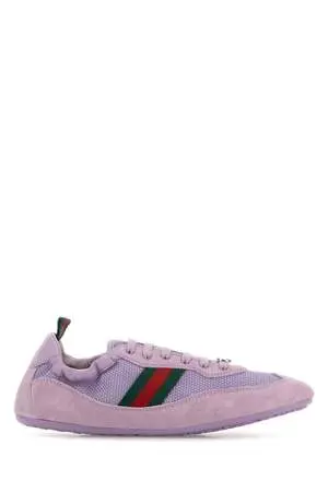 Gucci Lilac Fabric And Suede Shift Sneakers - Purple