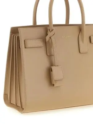 Saint Laurent Smooth Leather Baby Sac De Jour Handbag - Cream