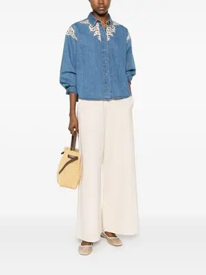 FORTE_FORTE Cotton Wide-leg Trousers