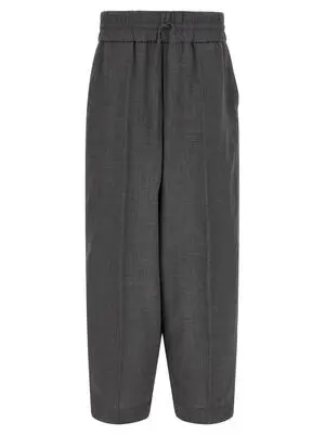 AMI Paris Mélange Wool Pants - Gray