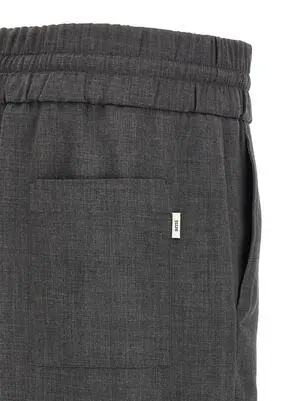 AMI Paris Mélange Wool Pants - Gray
