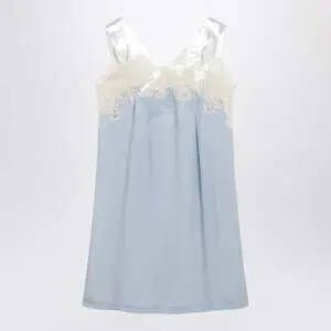 MAISON MARGIELA Taped Slip Dress In Cupro Light - Blue
