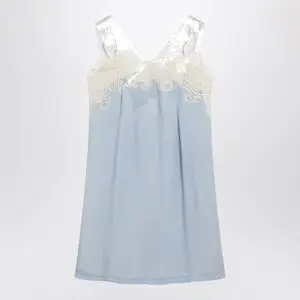 MAISON MARGIELA Taped Slip Dress In Cupro Light - Blue