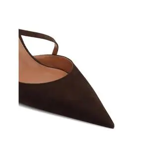 AQUAZZURA Suede Pointed Toe Stiletto Heel Shoes - Brown