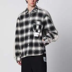 Mihara Yasuhiro Reversible Shirt Jacket In /white French Terry - Black