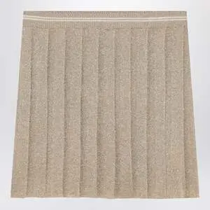 Miu Miu Pleated Lurex Miniskirt - Silver