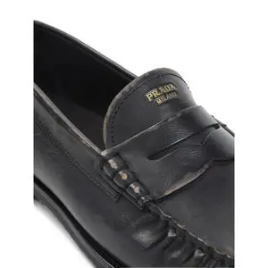 Prada Antiqued Leather Loafers