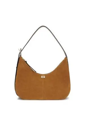 GANNI Suede Vegan Shoulder Bag - Brown
