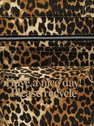 GANNI Leopard Xxl Shopping Bag - Brown
