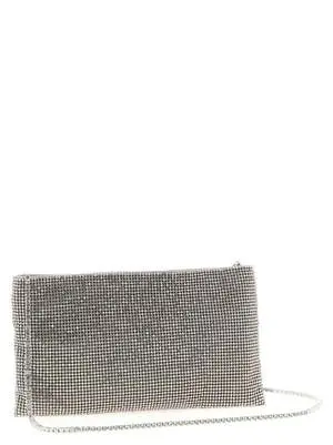 Benedetta Bruzziches Rhinestone Mesh Clutch - Silver