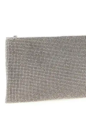 Benedetta Bruzziches Rhinestone Mesh Clutch - Silver