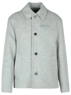 Versace Virgin Wool And Cashmere Jacket - Gray