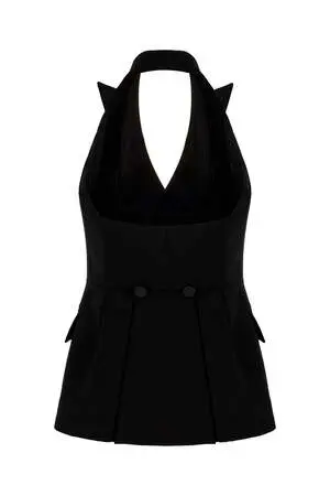 Max Mara Halterneck Tailored Blazer Gilet - Multicolor