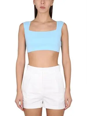 Max Mara Cropped Square Neck Tank Top - Multicolor