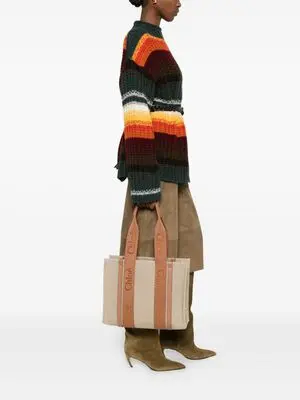 Chloé Woody Linen Tote Bag - Multicolor