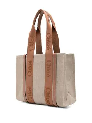 Chloé Woody Linen Tote Bag - Multicolor