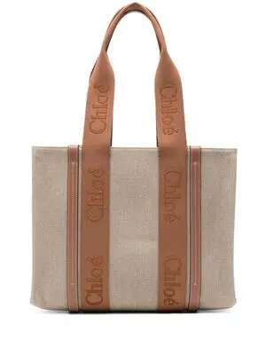 Chloé Woody Linen Tote Bag - Multicolor